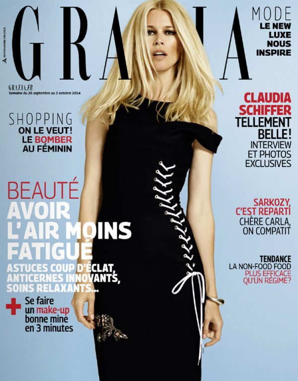 Claudia Schiffer for Grazia France by Adam Whitehead