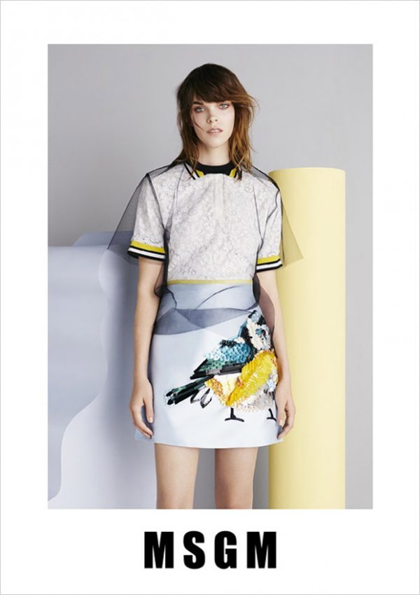 Meghan Collison for MSGM Spring Summer 2015