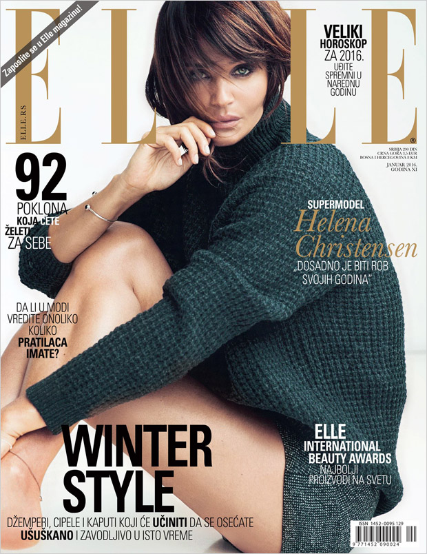 Helena Christensen Covers Elle Serbia January 2016