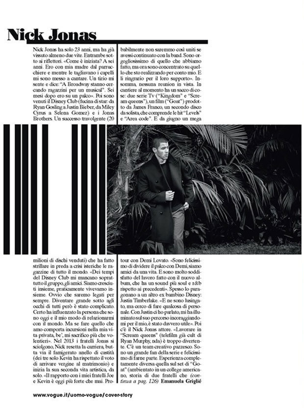 Nick Jonas Gets The Cover of VOGUE Magazine - DSCENE