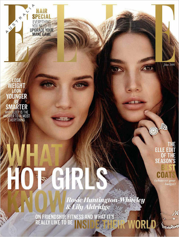 Lily Aldridge & Rosie Huntington-Whiteley for Elle Australia