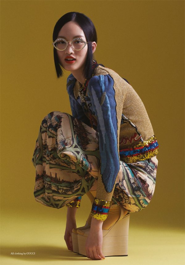 Jing Wen Models Gucci for Glass Magazine Autumn 2016 Cover Story