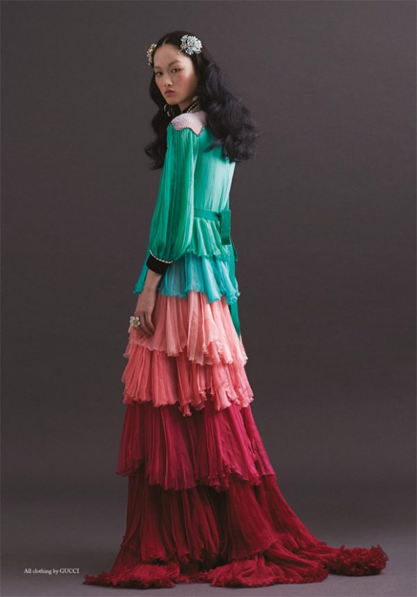 Jing Wen Models Gucci for Glass Magazine Autumn 2016 Cover Story