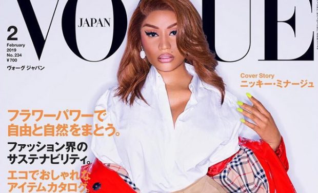 Nicki Minaj Poses in Burberry for the Cover of Vogue Japan February Issue