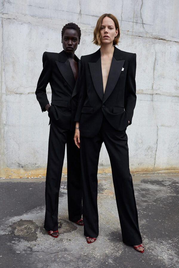 Awar Odhiang & Freja Beha Model SAINT LAURENT Winter 2022 Looks