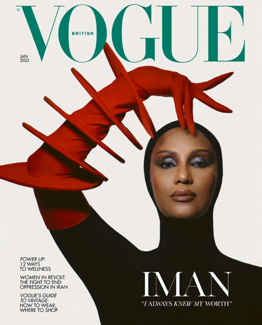 Iman is the Cover Star of British Vogue January 2023 Issue