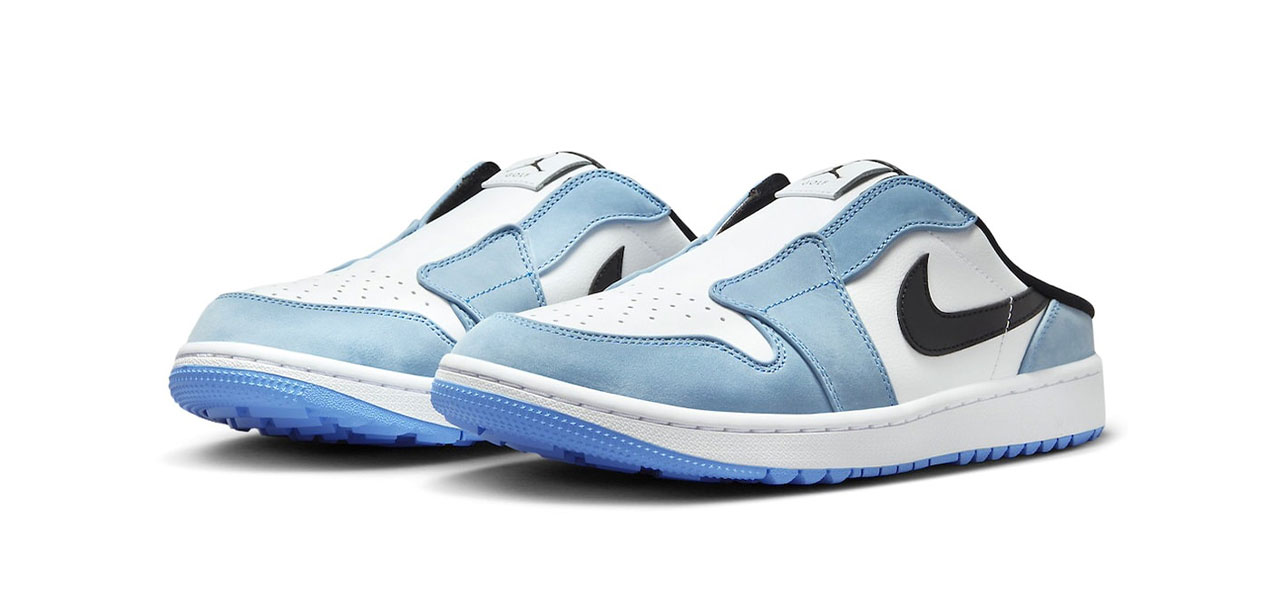 The Nike Air Jordan 1 Golf Mule in "University Blue"