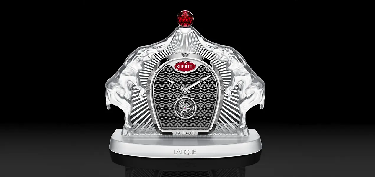 Bugatti Calandre Table Clock by Jacob & Co. and Lalique Debuts